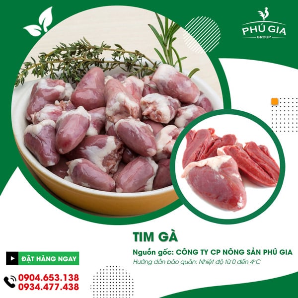 Tim gà Phú Gia Food- 500G Tươi ngon giàu dinh dưỡng- tại Thanh Hóa